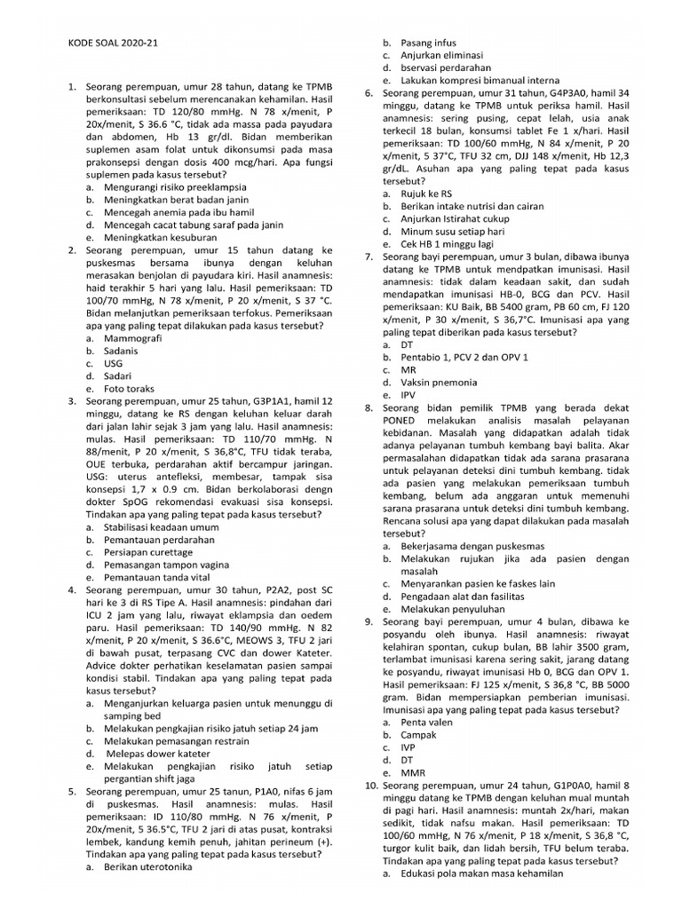 Kode Soal 2020-21 | PDF
