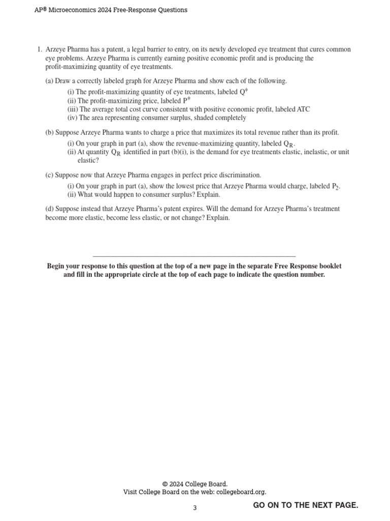 2024 AP Microeconomics Free-Response Questions - Set 2 | PDF | Profit ...