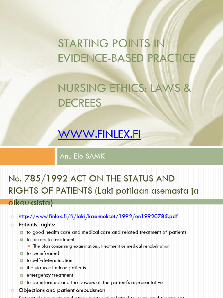 Nursing Ethics and Patient Rights Laws | PDF | Health Care | Health ...