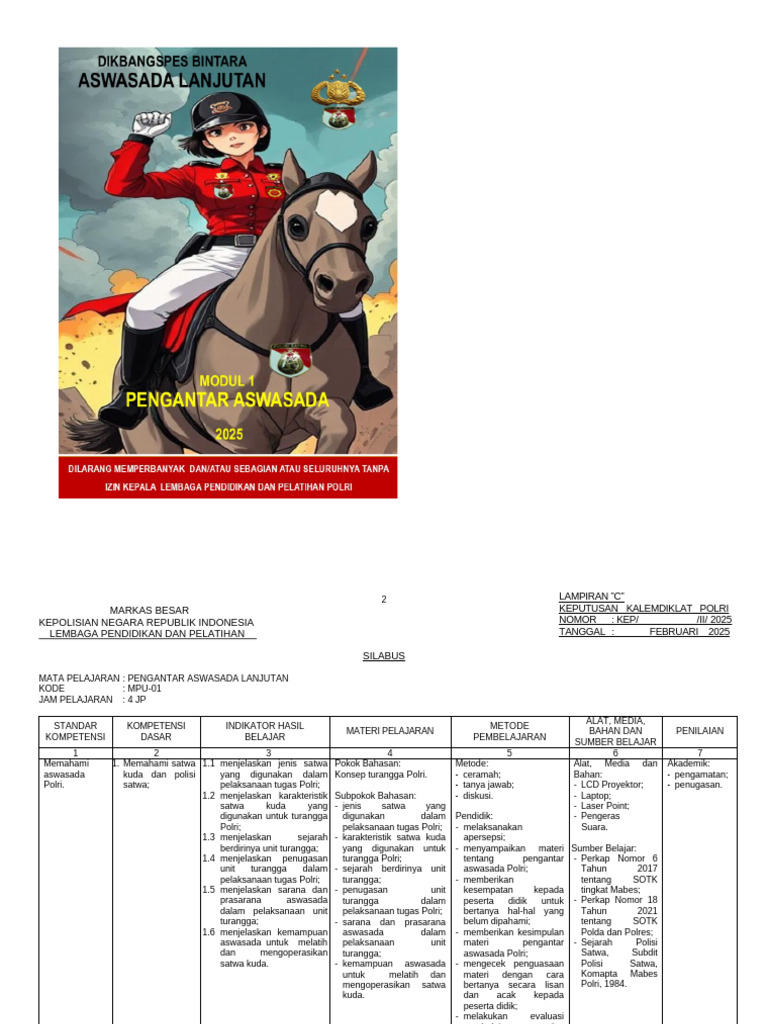 draft.revher1.SILABUS BA ASW LANJUTAN 2025 | PDF