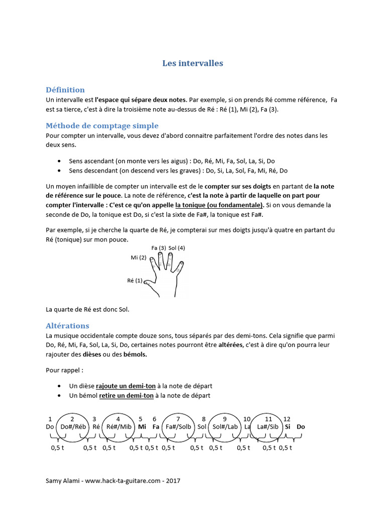 Comprendre les intervalles musicaux | PDF | Intervalle (Musique ...