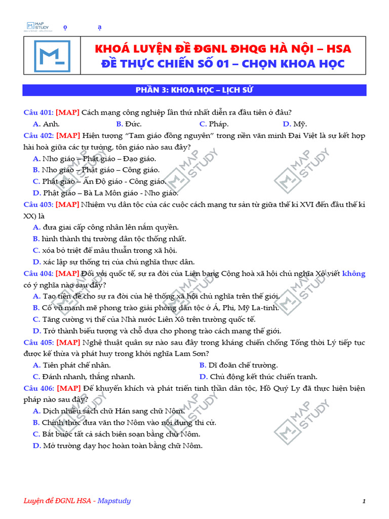 De Luyen Tap Lich Su - So 01 1732614889813 | PDF