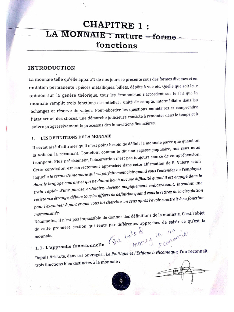 Analyse Monétaire Chapitre 1 | PDF