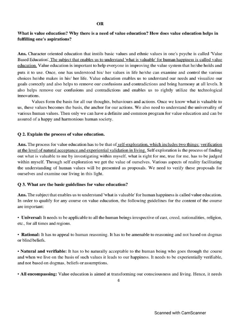 UHV_Answers_3 units | PDF