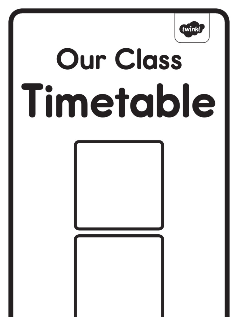 Black and White Vertical Visual Timetable Banner | PDF