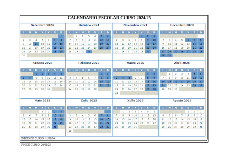 Calendario Escolar 2024/25 | PDF