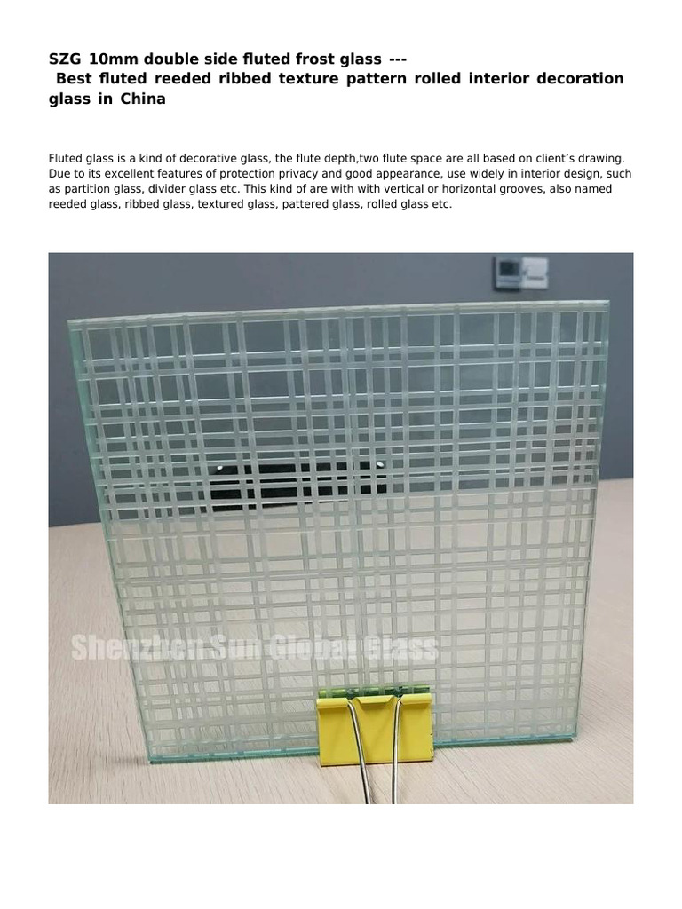10mm Double Side Fluted Frost Glass 10mm Frosted Ribbed Fluted Glass | PDF
