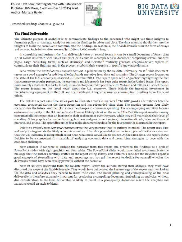 BDU DS0101EN Module 3 Reading | PDF