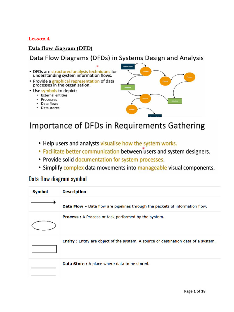 Lesson 4 DFD Diagrams in Analysis | PDF | Computing | Data Management