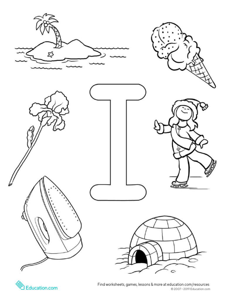 Coloring Learn Letter I | PDF