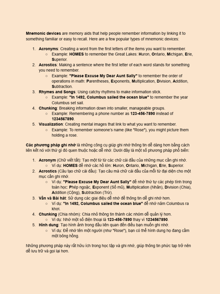 Mnemonic Study Devices | PDF