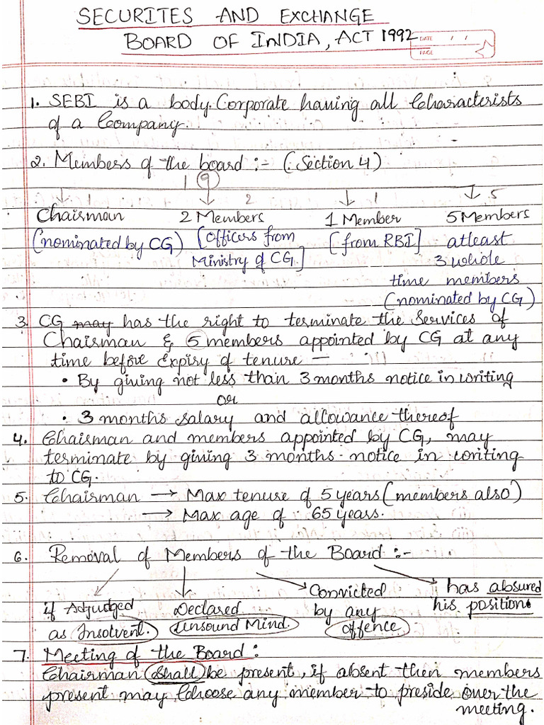 SET-A, SEBI Intro Notes | PDF