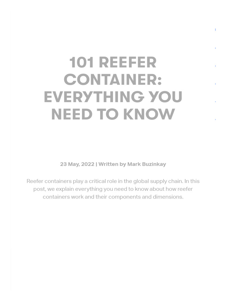 101 Reefer Container - Everything You Need To Know | PDF | Building ...