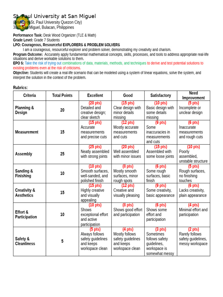 Performace Tasks Instructions Q4 GRADE 7 | PDF | Applied Mathematics