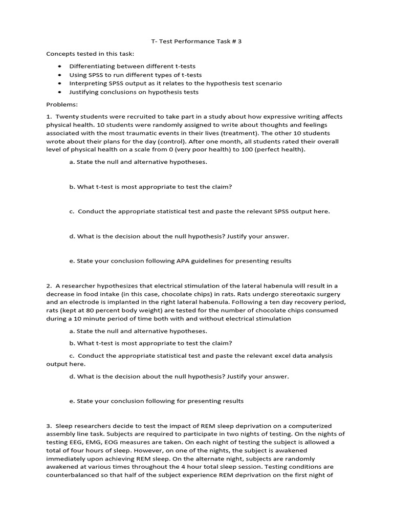 T_test_Practice_Problems (3) | PDF | Student's T Test | Null Hypothesis