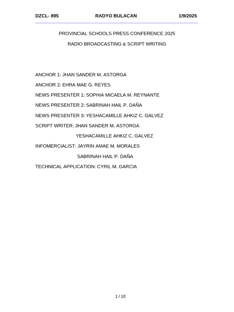 Provincial Schools Press Conference 2025 | PDF