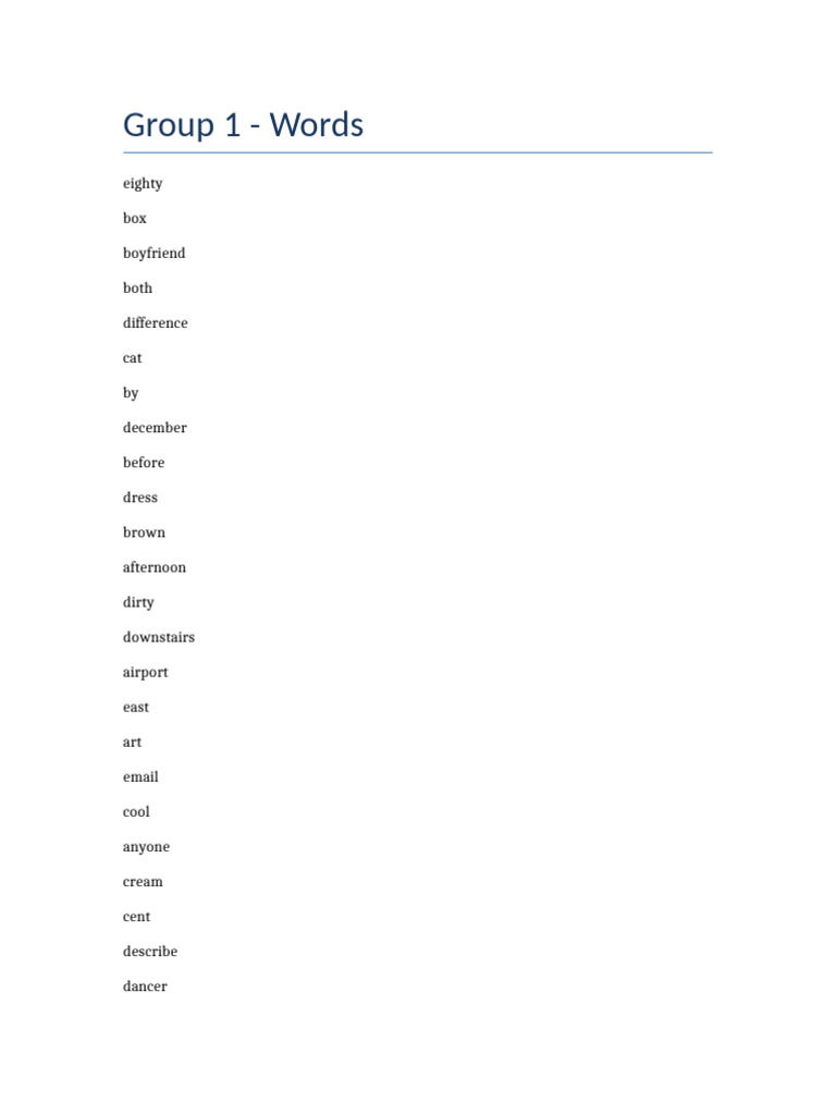 Group 1 Words | PDF