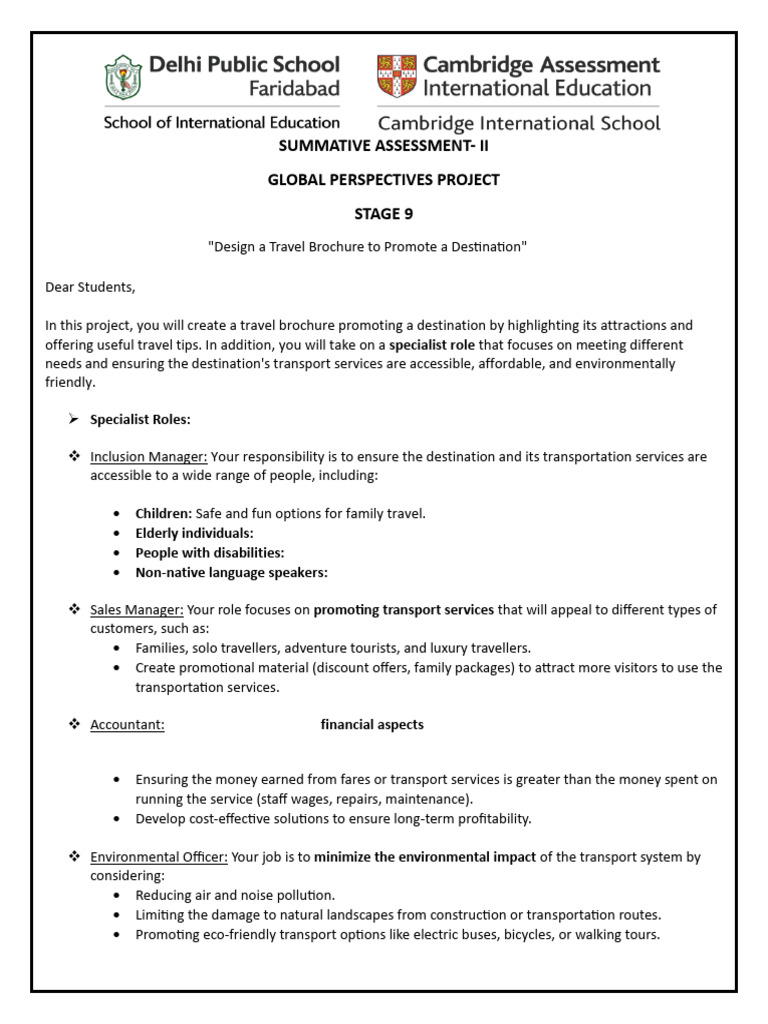 Travel Brochure Project Guidelines | PDF | Tourism | Transport