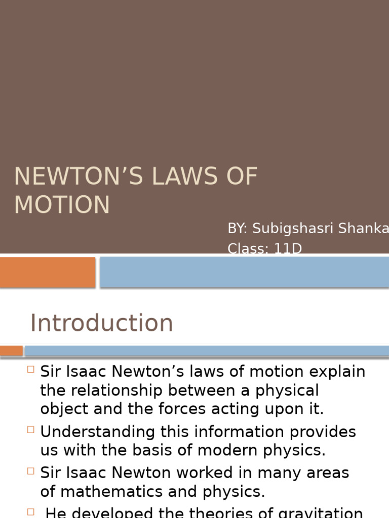 Newton's Laws of Motion Explained | PDF | Force | Inertia