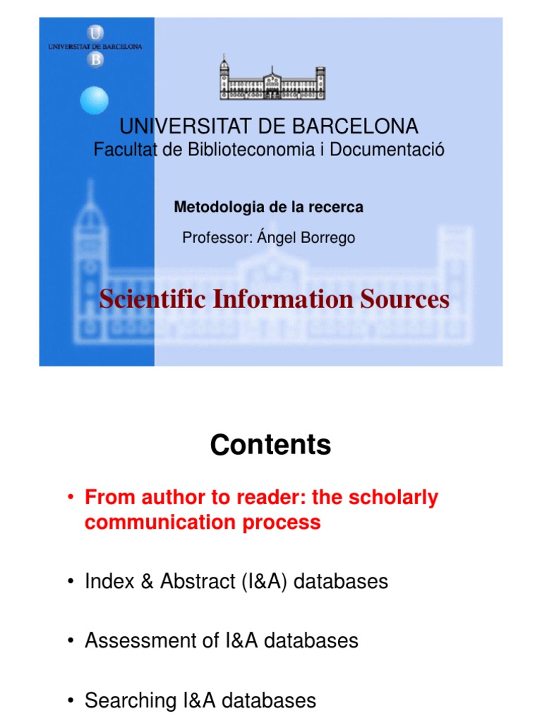 02 Scientific Information Sources | PDF | Information Retrieval ...