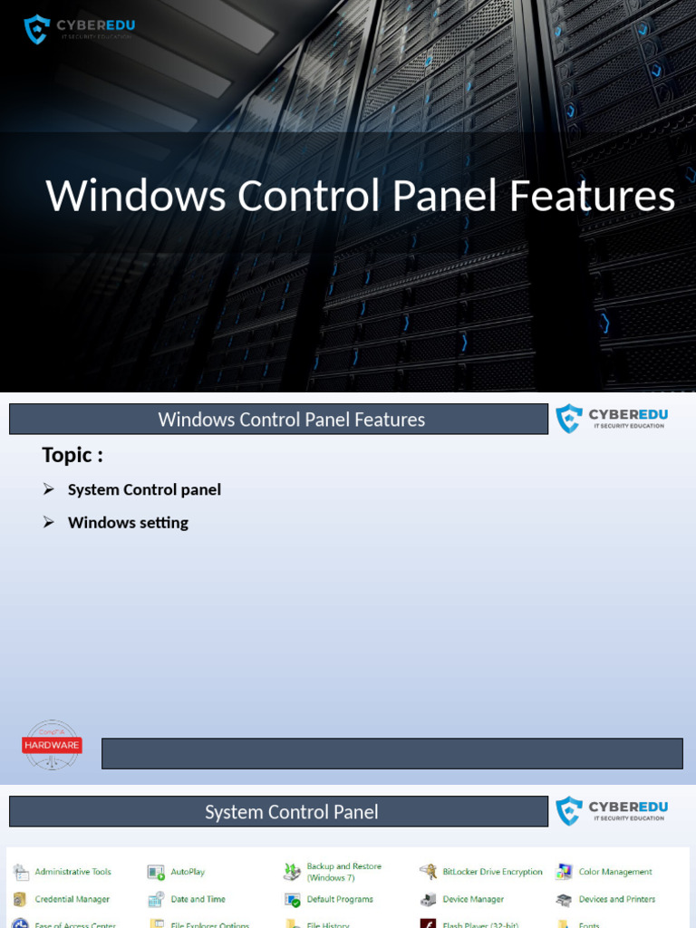 6 CompTIA a+ Windows Control Panel Features | PDF