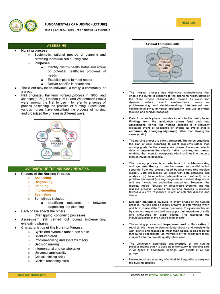 Midterms _ FUNDA LEC (ADPIE + Communication) | PDF | Nursing | Health Care