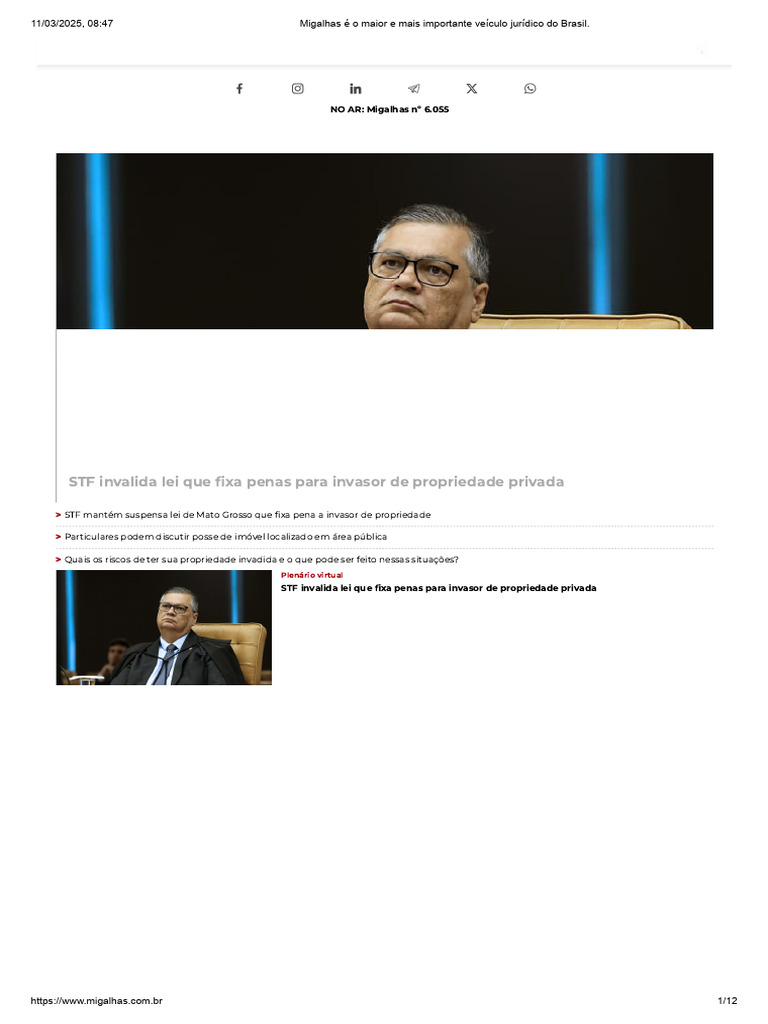 Migalhas é o maior e mais importante veículo jurídico do Brasil_ | PDF | Império Otomano | Brasil