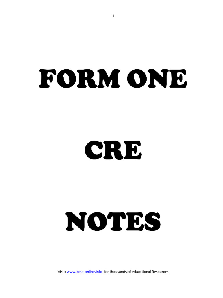 Cre Notes Form 1-4 Booklet | PDF | Covenant (Biblical) | Twelve Minor ...