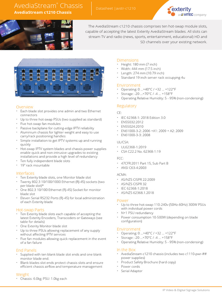 Datasheet AvediaStream c1210 | PDF | Electrical Engineering | Computing