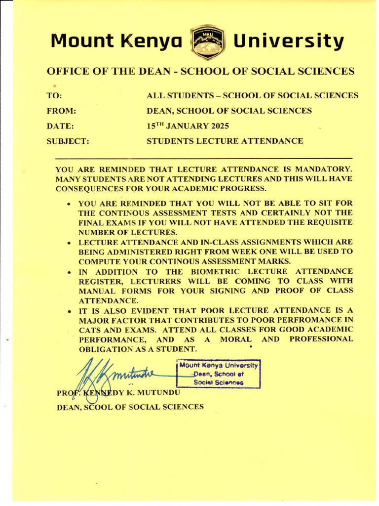 Notice To Students | PDF