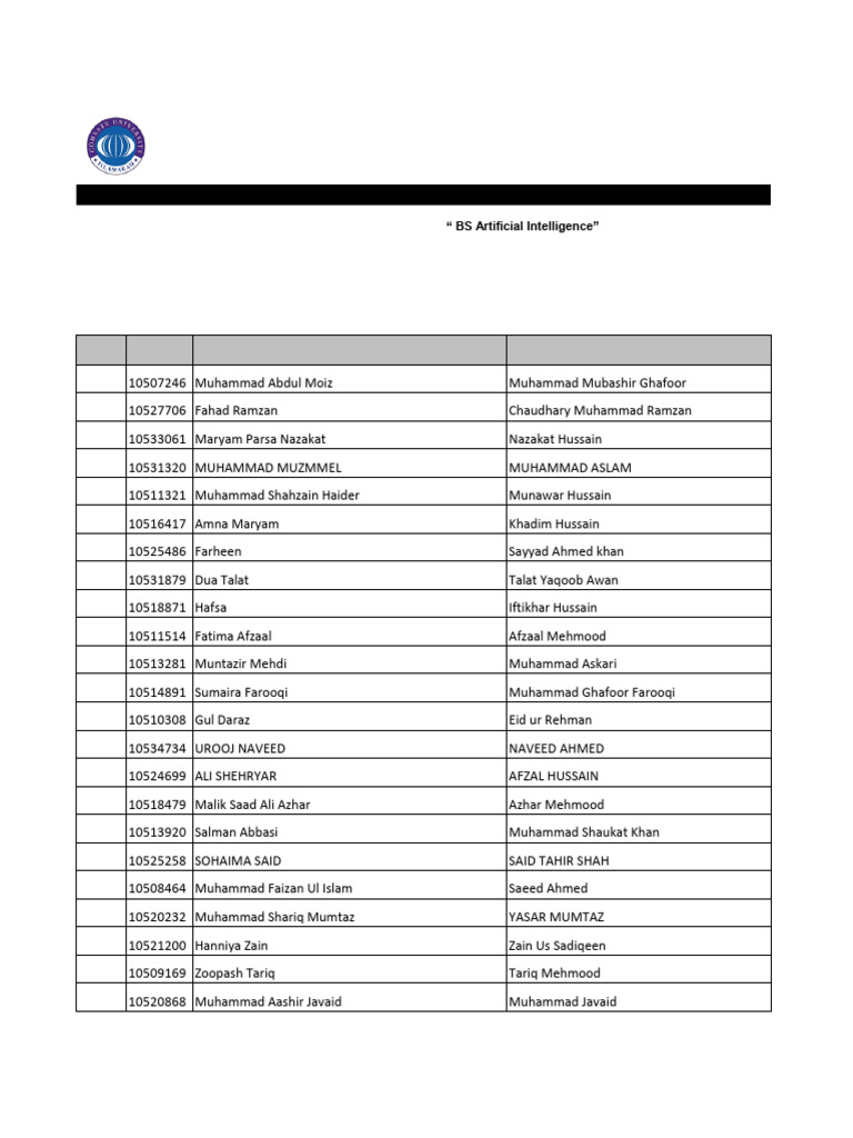 BS (Artificial Intelligence) | PDF
