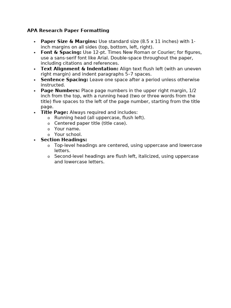 APA Research Paper Formatting | PDF