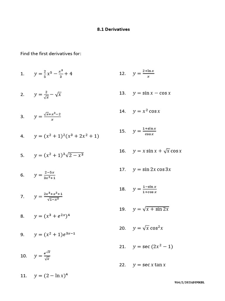 2 Derivatives | PDF