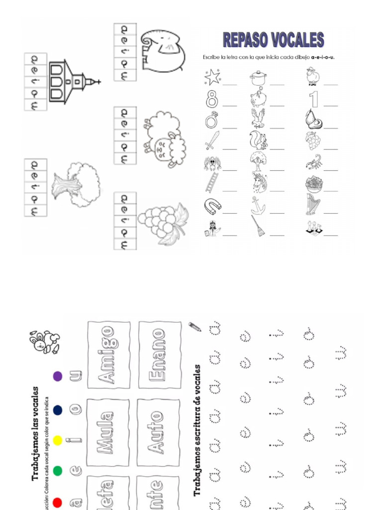Repaso Vocales 2°A | PDF