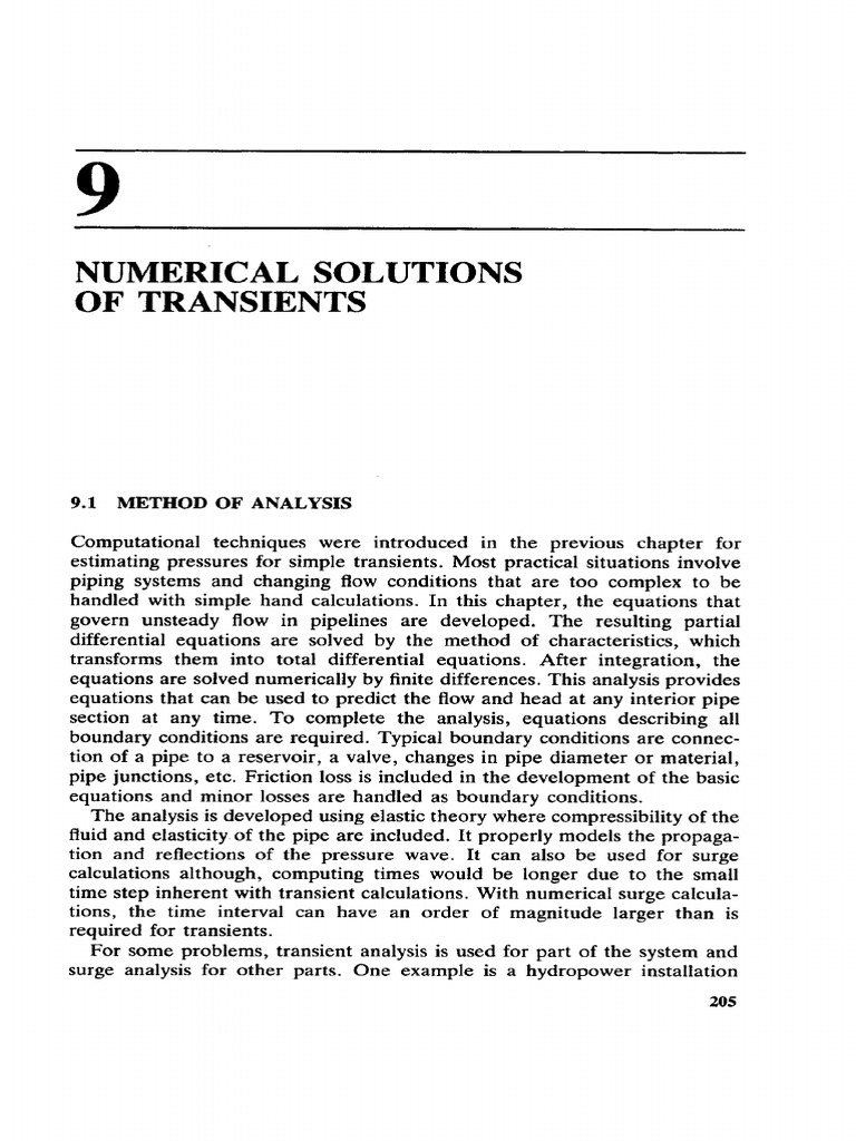 Hydraulics - Ofpipelines-Chp 9 Numerical Solution | PDF