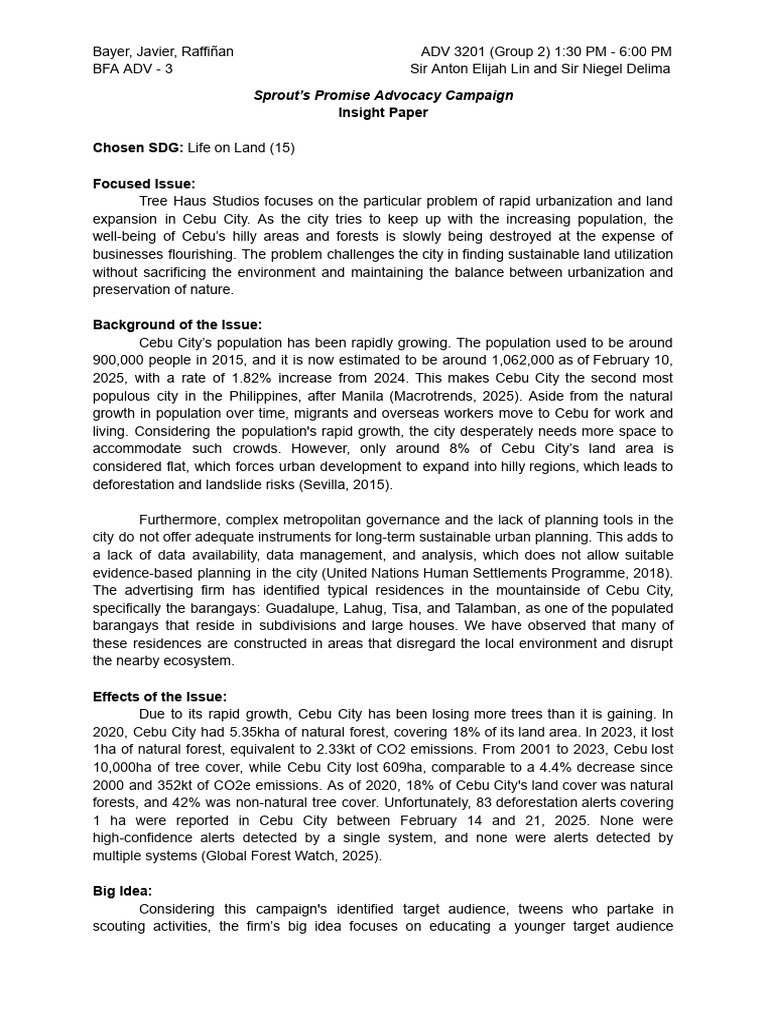 Advocacy Campaign Insight Paper | PDF | Deforestation | Forests