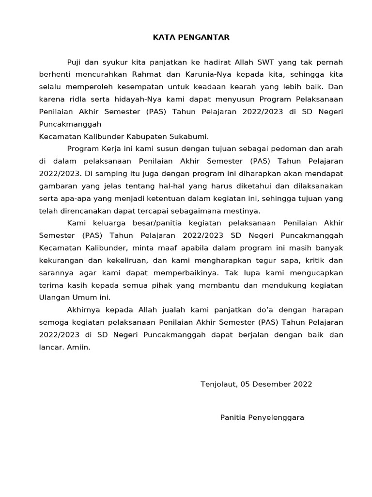 PROPOSAL PAS 2021 SDN TENJO | PDF