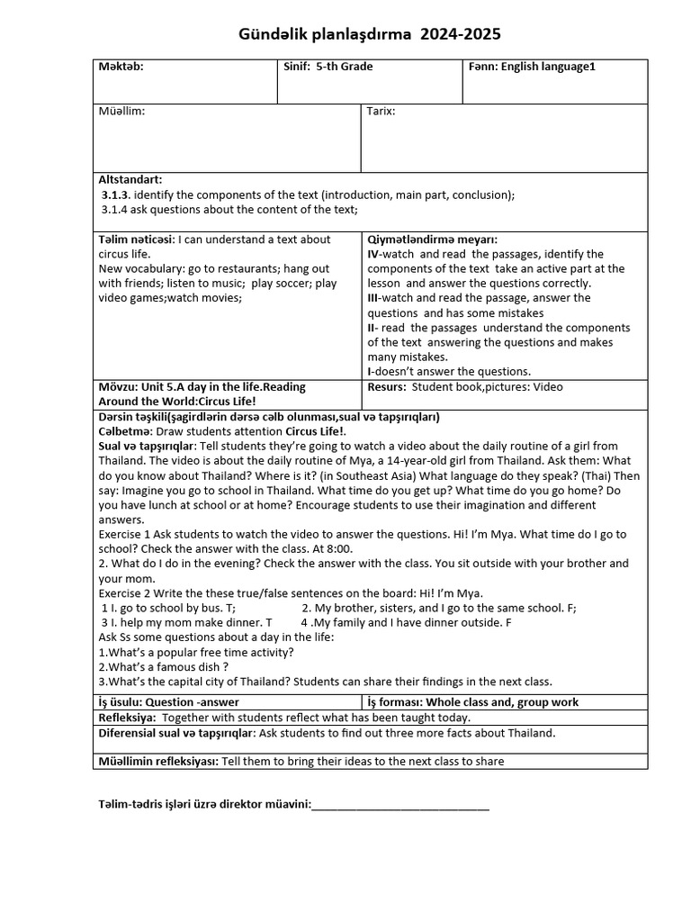 English Language 5th Grade - 17-21 February - Done | PDF | Linguistics ...
