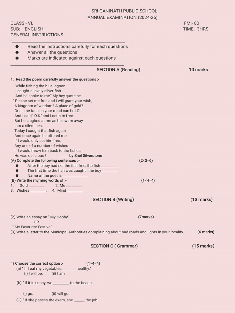 Class 6 english | PDF