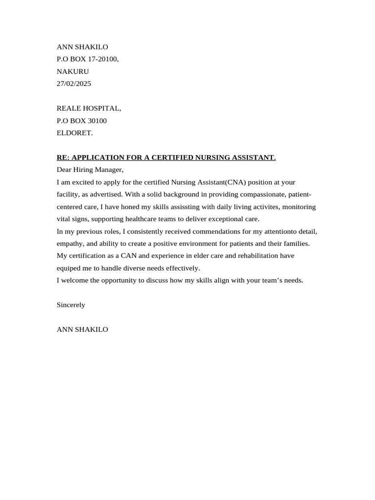 Shakilo Cover Lettr | PDF