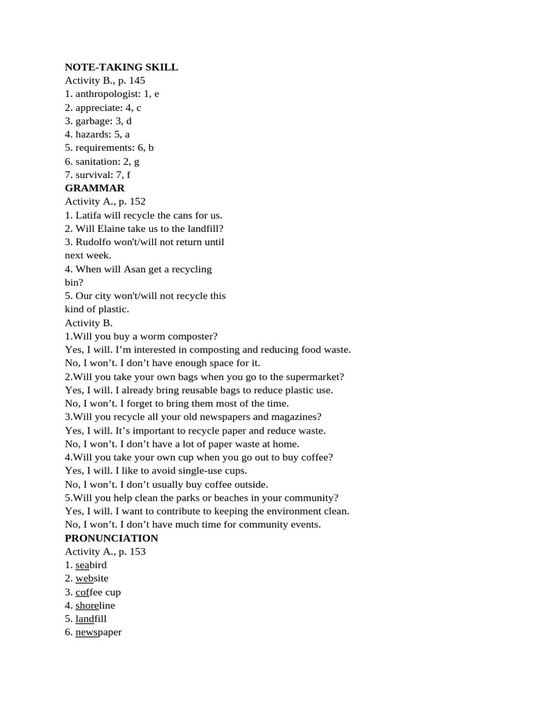 Note Taking Skill Grammar Pronunciation | PDF