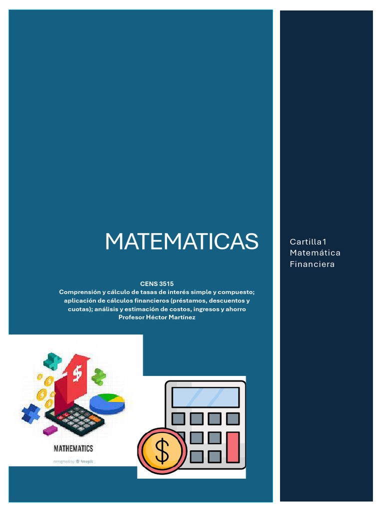 Cartilla I Matfin 25 | PDF | Interés | Costo