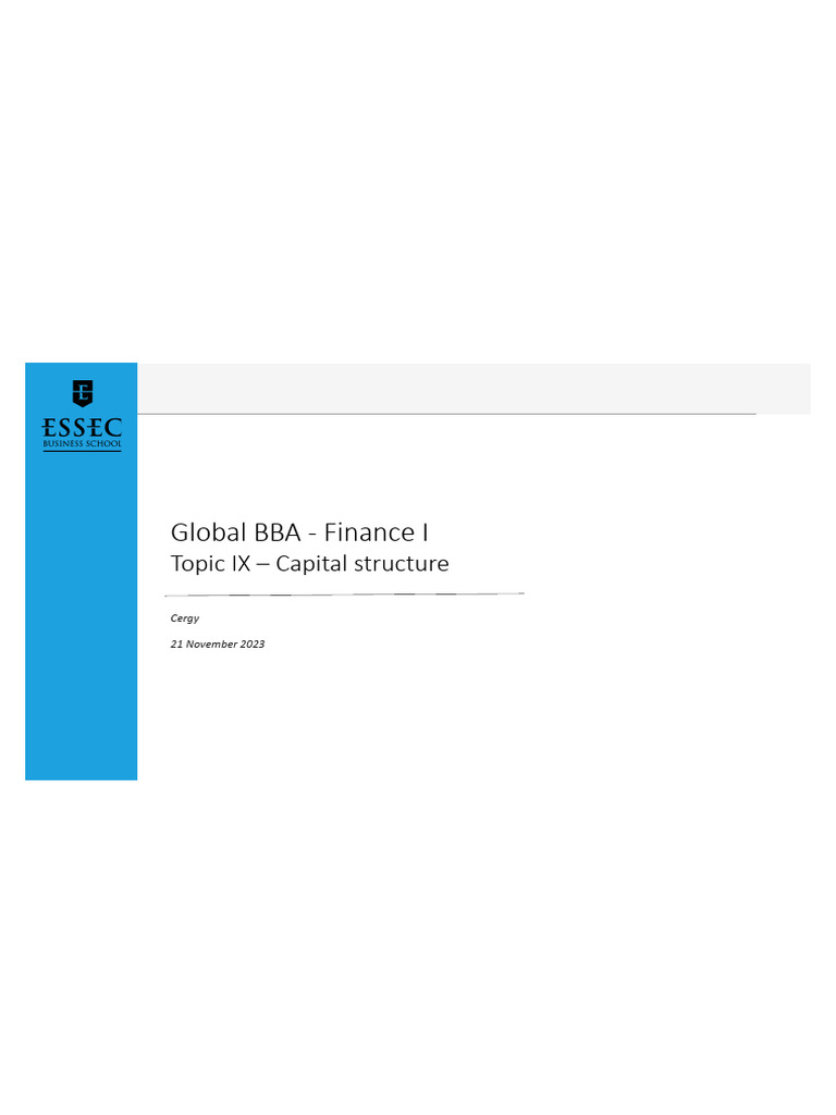 Open 2024Q4 ESSEC Fin 1 Session 9 Mock-Up | PDF | Leveraged Buyout | Private Equity