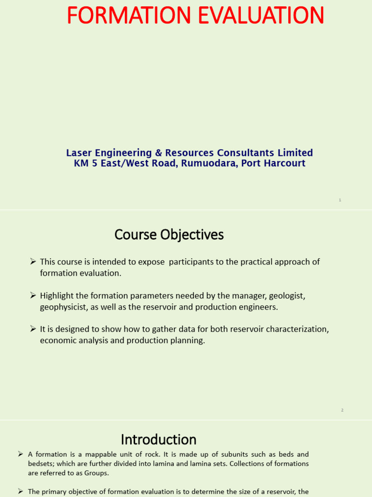 Formation Evaluation Course Overview | PDF | Sandstone | Neutron