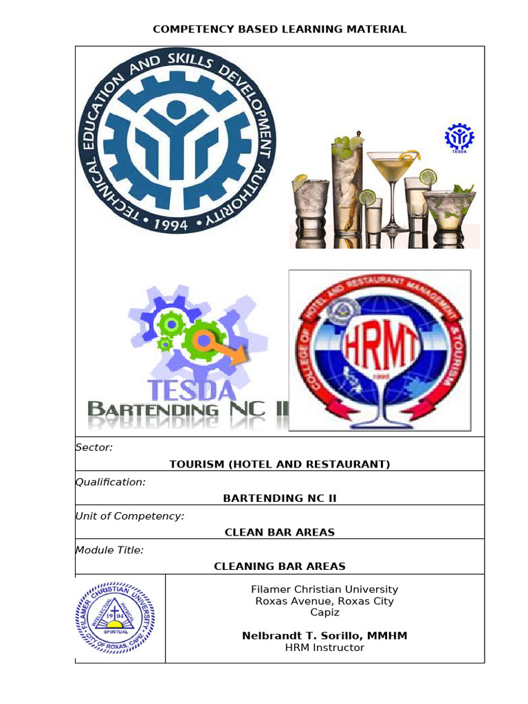 Cleaning Bar Areas Module for Bartending | PDF