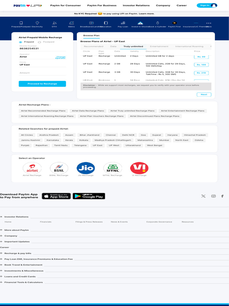 Online Recharge - Online Mobile Recharge & Prepaid Recharge Plans | PDF ...
