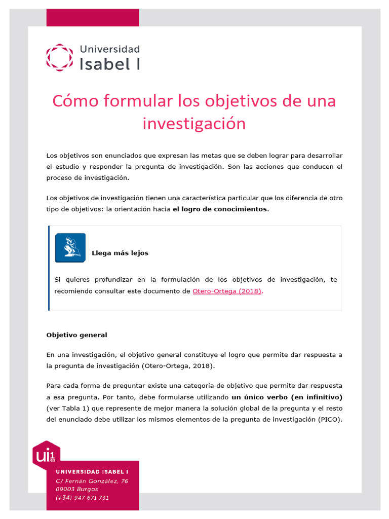 Cómo Formular Los Objetivos de Investigación | PDF | Verbo