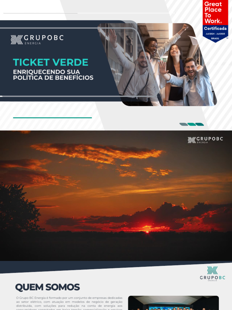 Apresentação - Ticket Verde | PDF | Corporações | Setor de energia elétrica