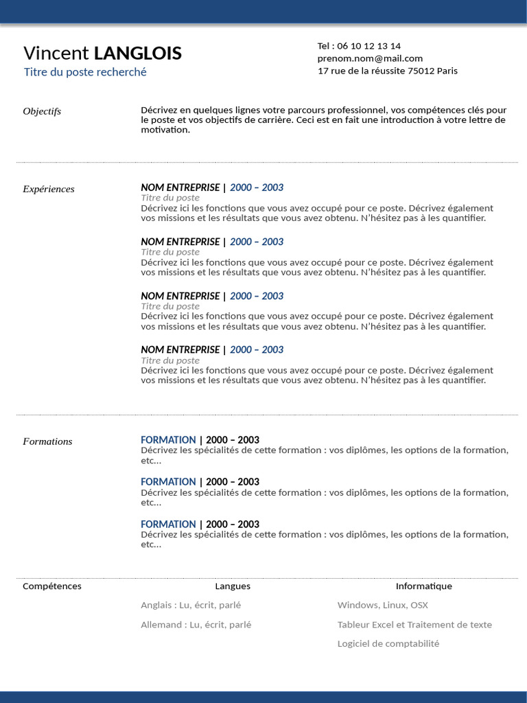 CV Classique | PDF | Internet | Internet et Web