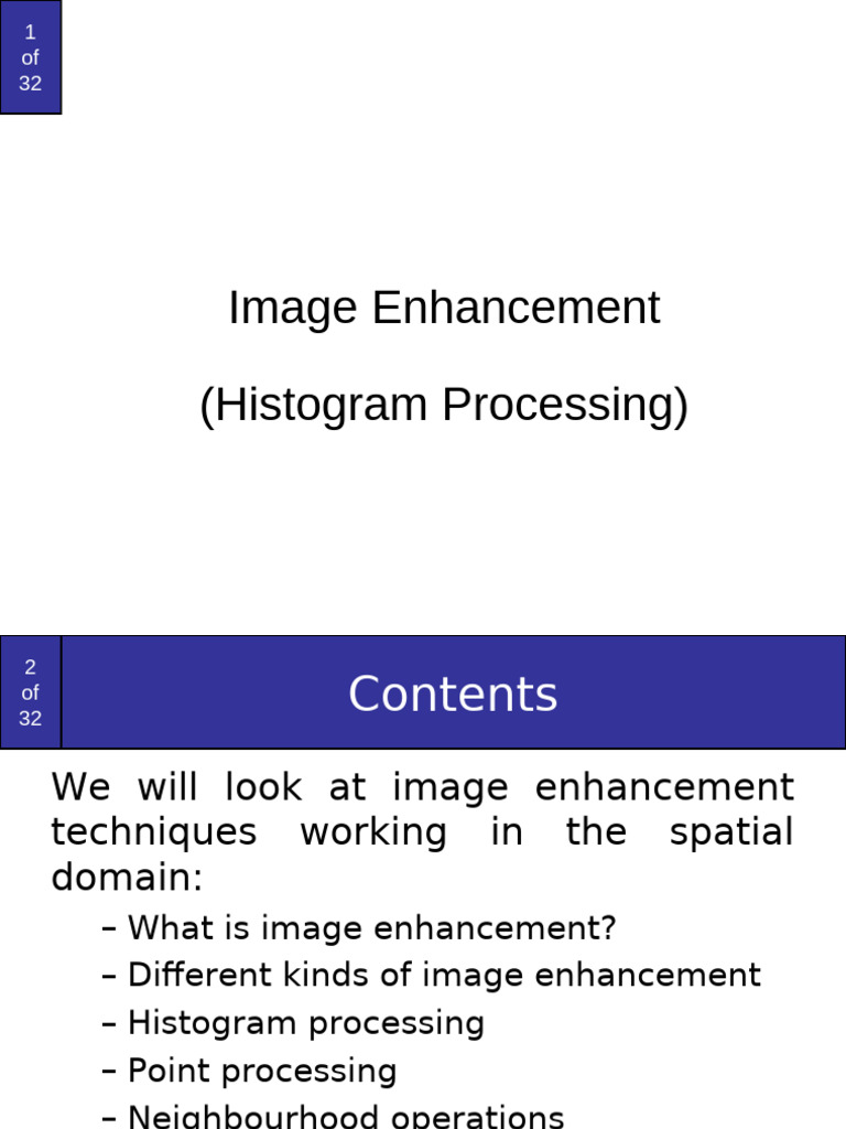 Chapter 3.2 - Image Enhancement Histogram | PDF | Contrast (Vision) | Image Editing